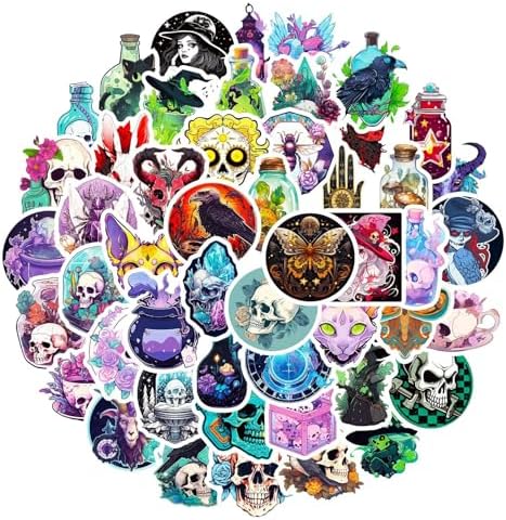 Amazon.com: 50Pcs Magic Potion Skull Stickers,Cartoon Vintage Potion ...