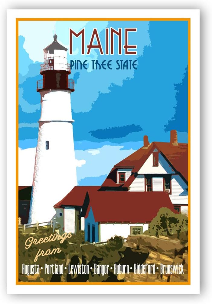 Amazon.com : MAINE STATE FACTS postcard set of 20 identical postcards ...