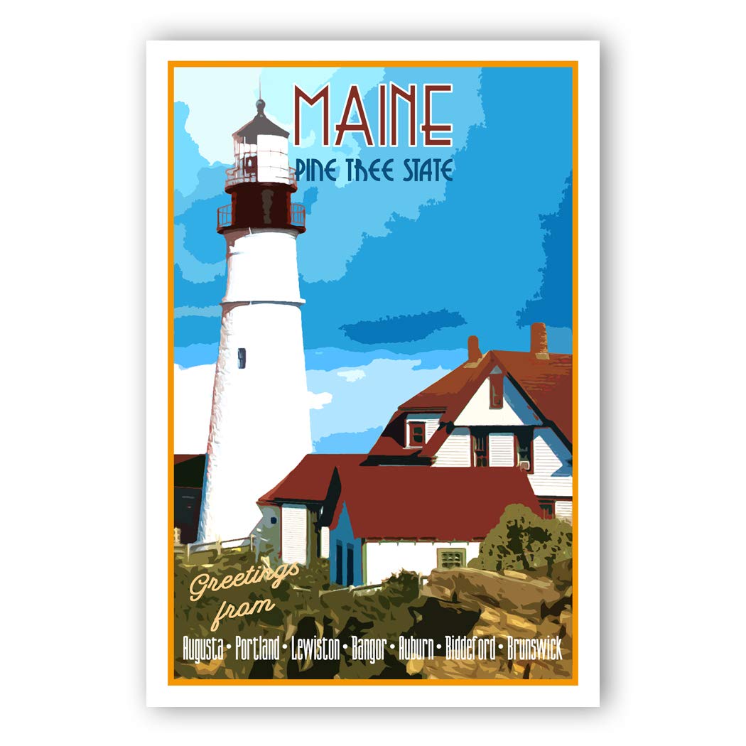 Vintage Maine Postcards NEWPORT, Maine ME ~ New Bridge MAIN STREET