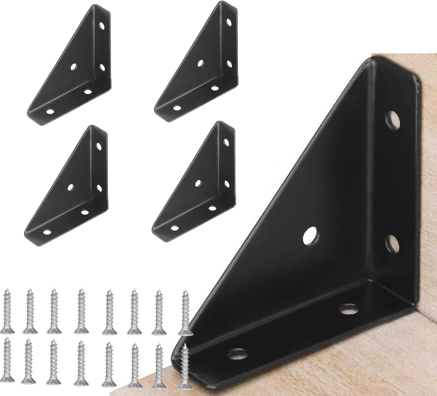 ZXCVB 4pcs Corner Reinforcement Triangle Fastener, Metal Corner ...