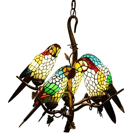 Makenier Tiffany Style Chandelier Ceiling Light Fixture Hanging Pendant ...