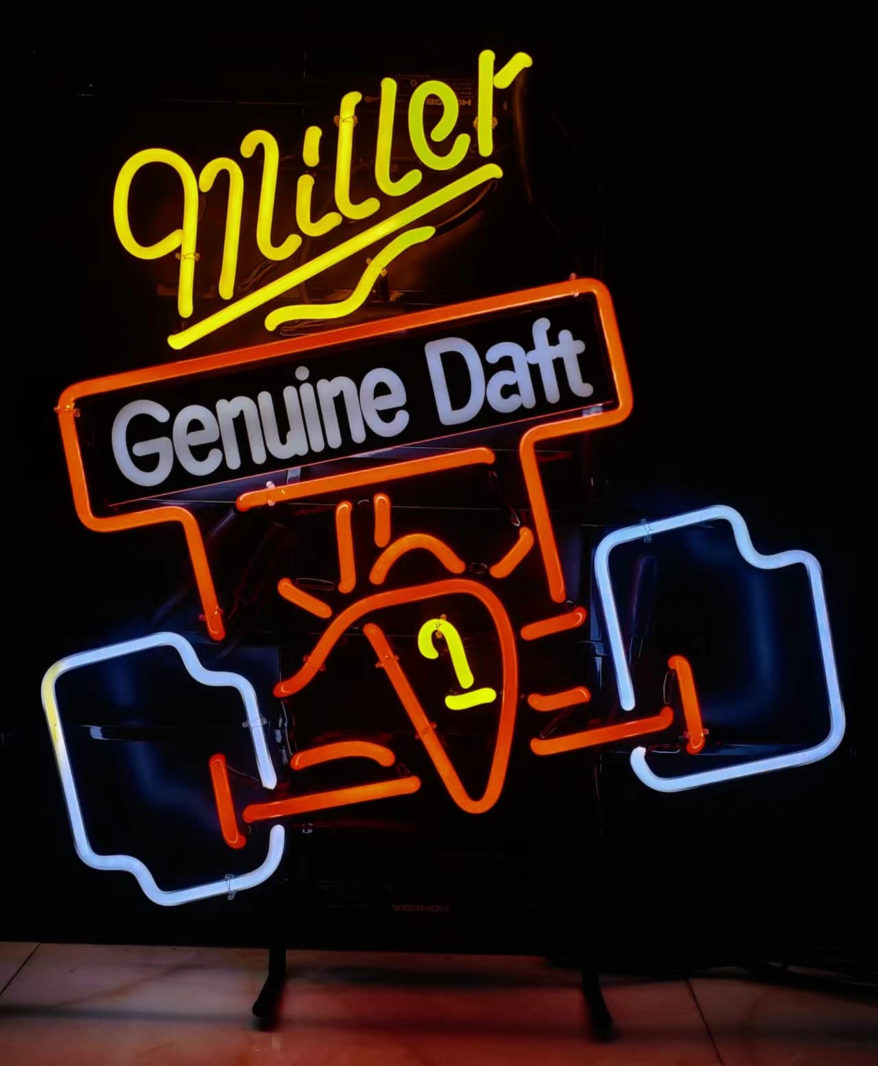 Neon Signs for Wall Decor Miller Race Car Beer Sign Neon Glass Tubing