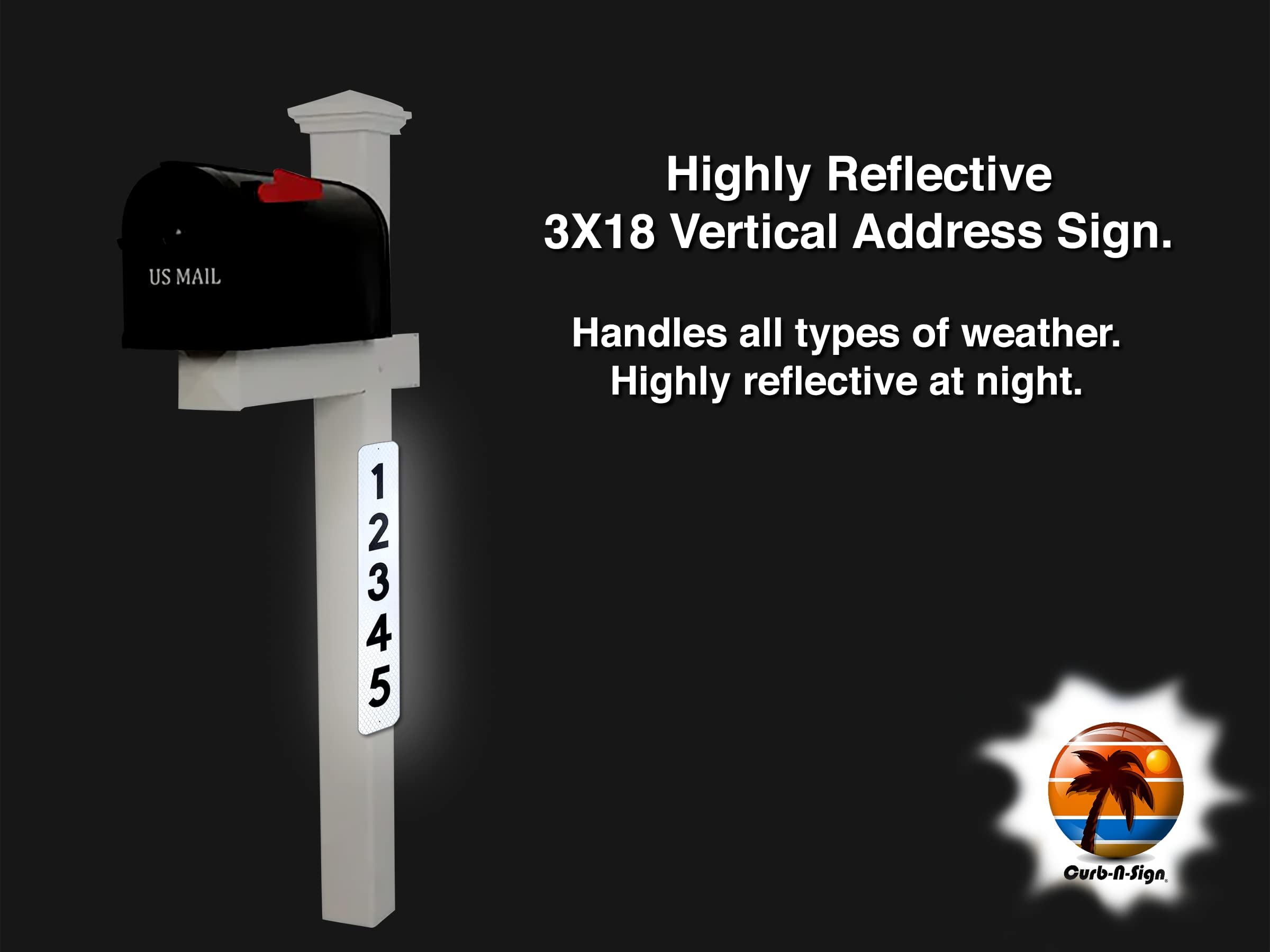 Mailbox Numbers Reflective Address Plaque - Modern Aluminum House ...
