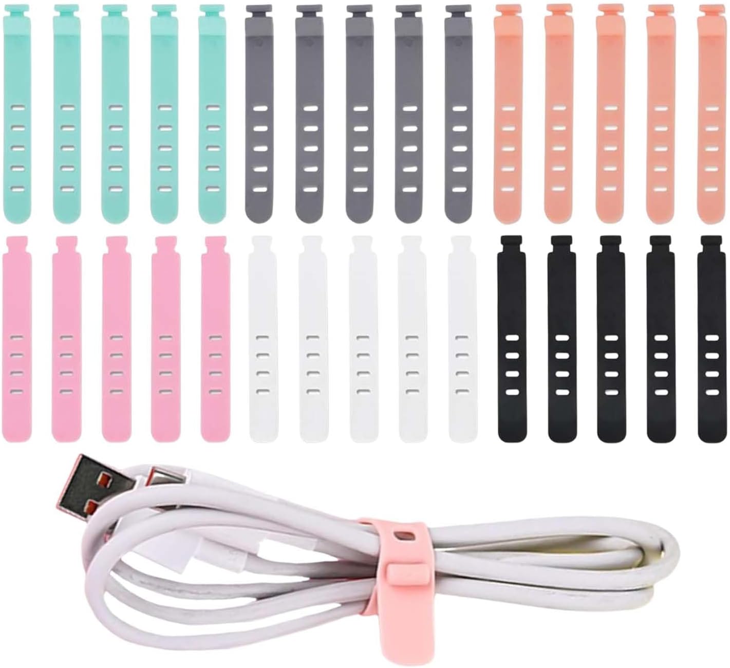 INOVERA (LABEL) 20 Pieces Cable Straps for Wires - Reusable Wire ...