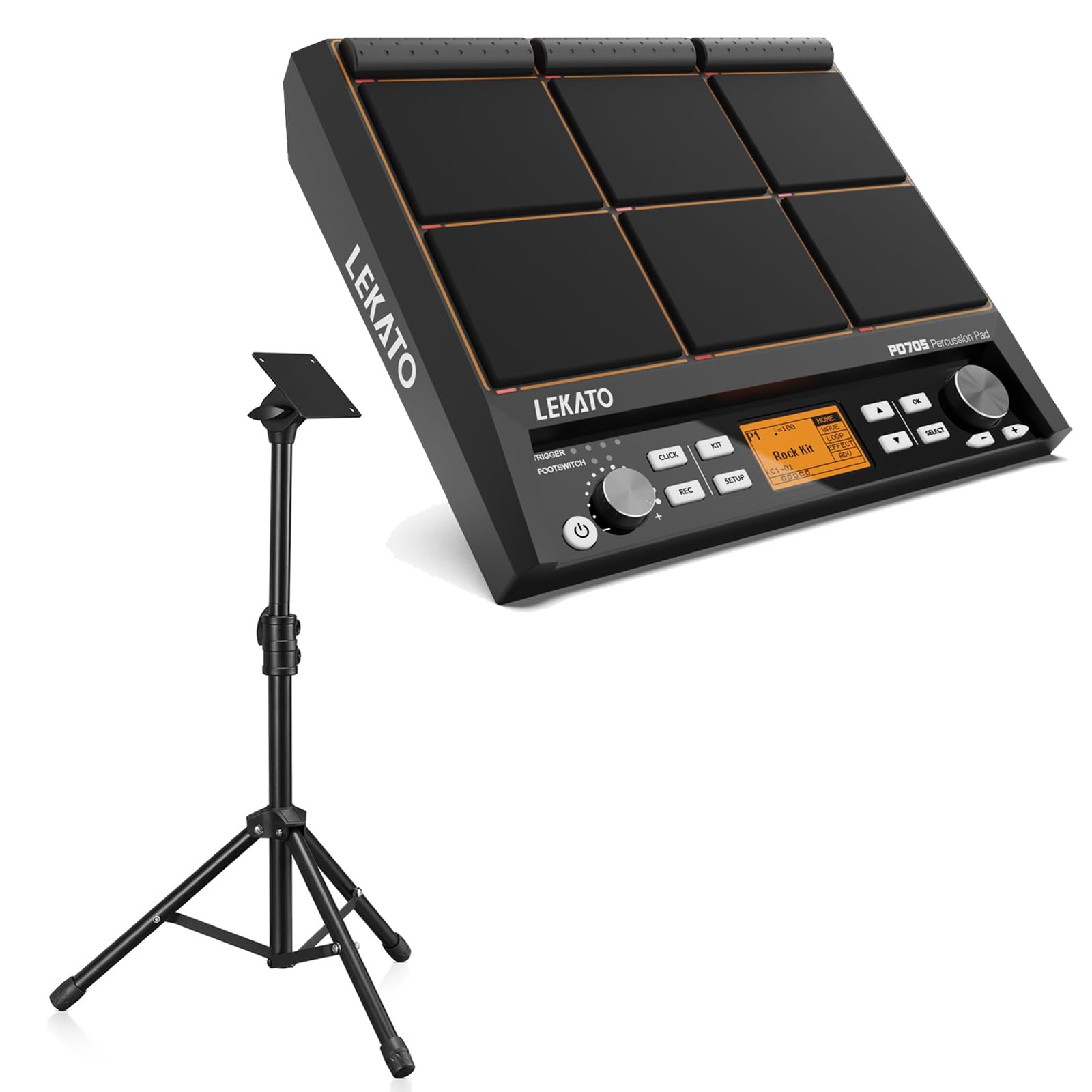 Amazon.com: LEKATO Percussion Electric Drum Sample Pad 9 Velocity ...