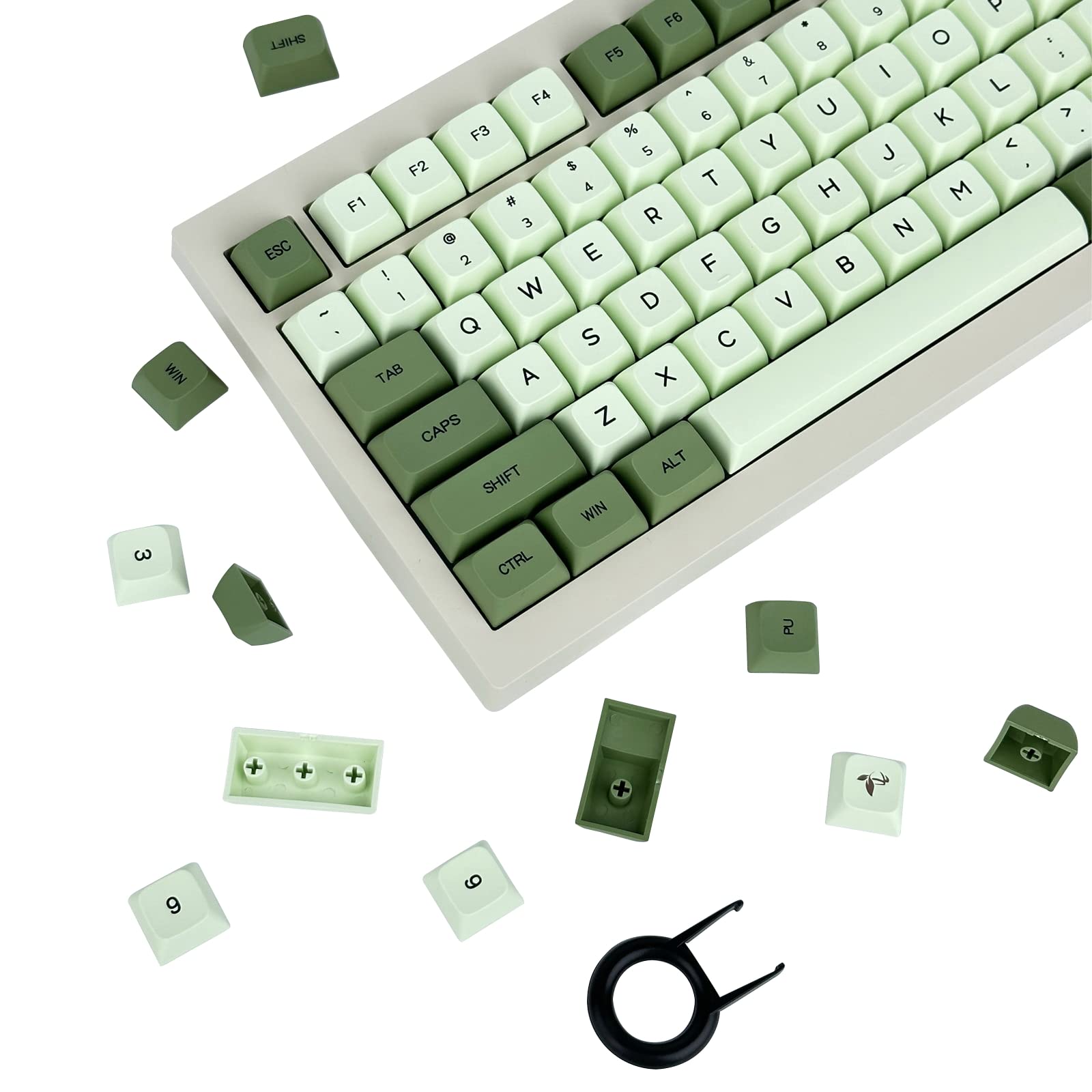 Matcha Green PBT Keycaps 127 Keys, Dye-Sublimation XDA Profile Keycaps ...