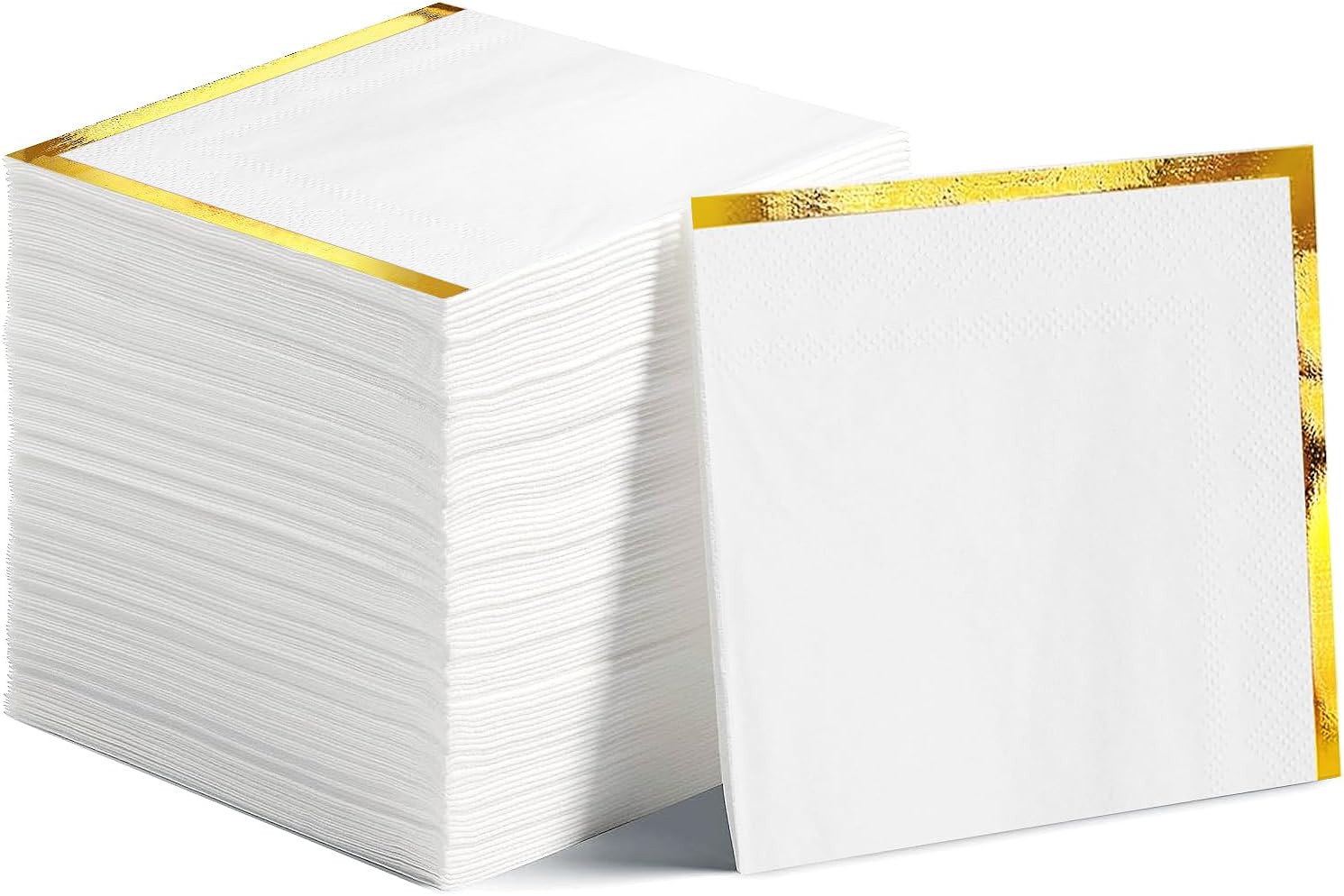 Amazon.com: 100 Pcs Paper Napkins with Gold Foil Edge, 2 Ply Paper ...
