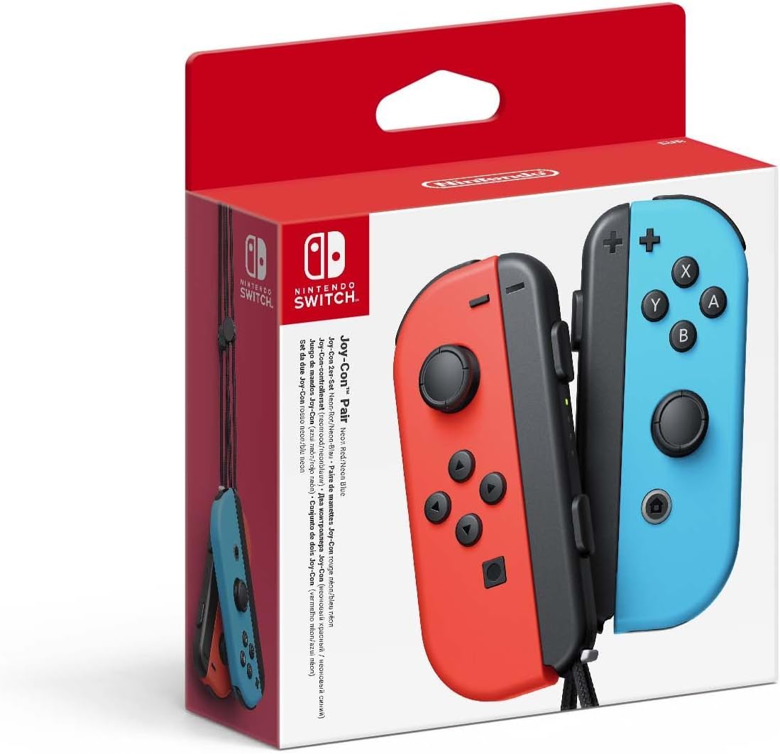 Nintendo Switch Paire de manettes Joy-Con - droite bleu néon/gauche ...