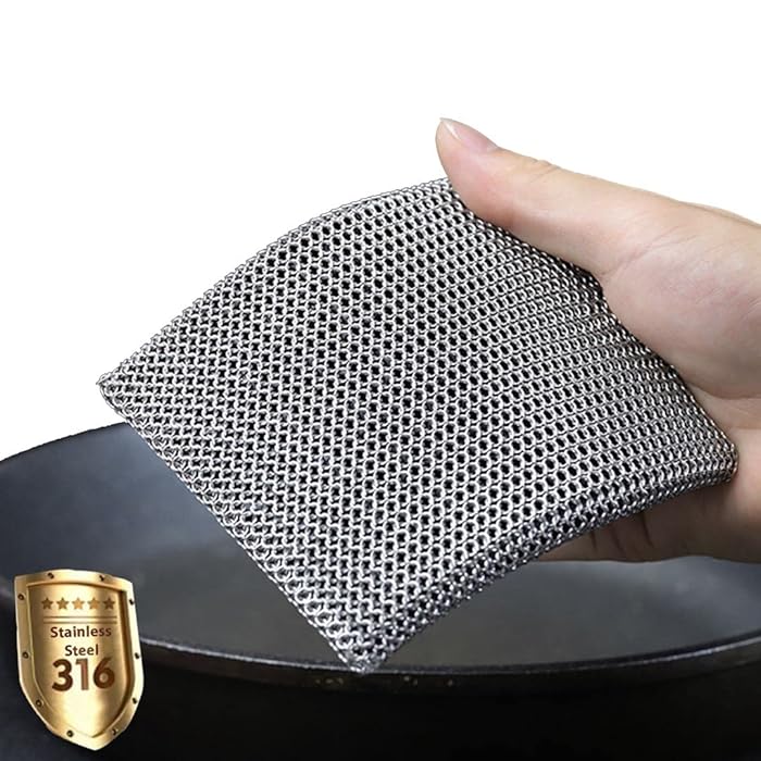 Buy ERGONOW Cast Iron Cleaner Chainmail Scrubber -Fine Ring- 316 ...