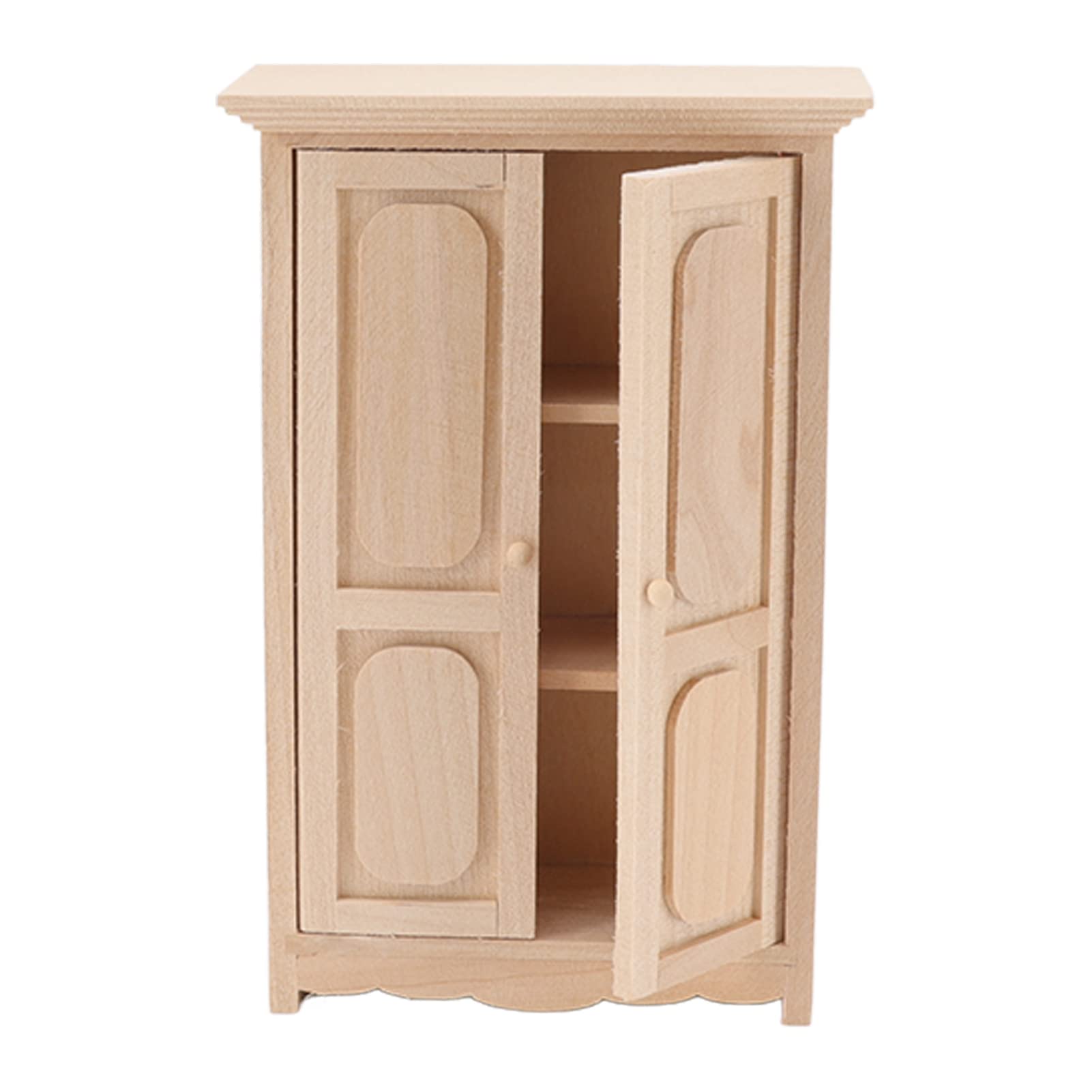 Amazon.com: Doll Closet, Dollhouse Double Door Closet 1/12 Birch Wood ...