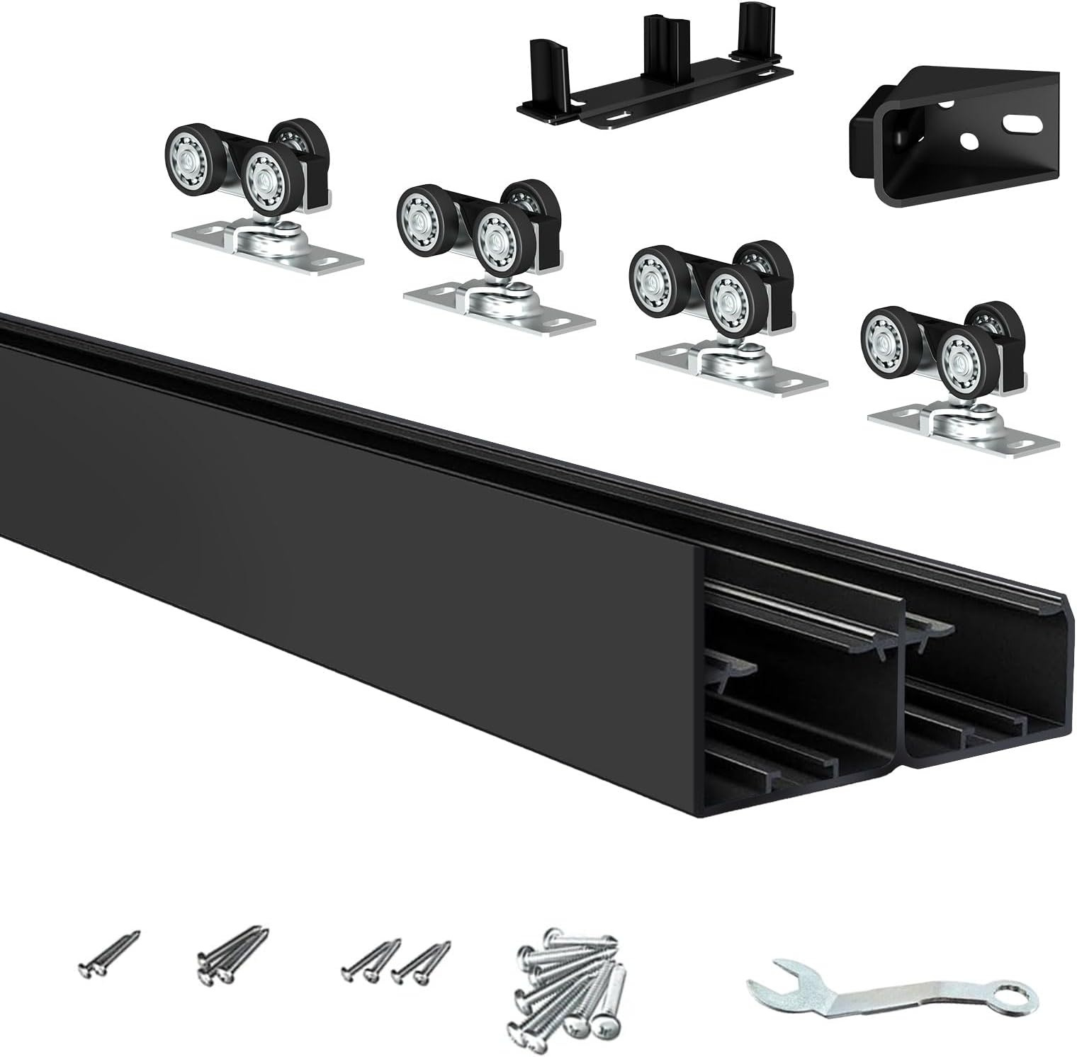 Amazon.com: 72" Heavy Duty Bypass Door Hardware kit with Finger Pull ...