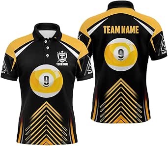 Amazon.com: Personalized Billiard Polo Shirts, Billiards Shirts for ...