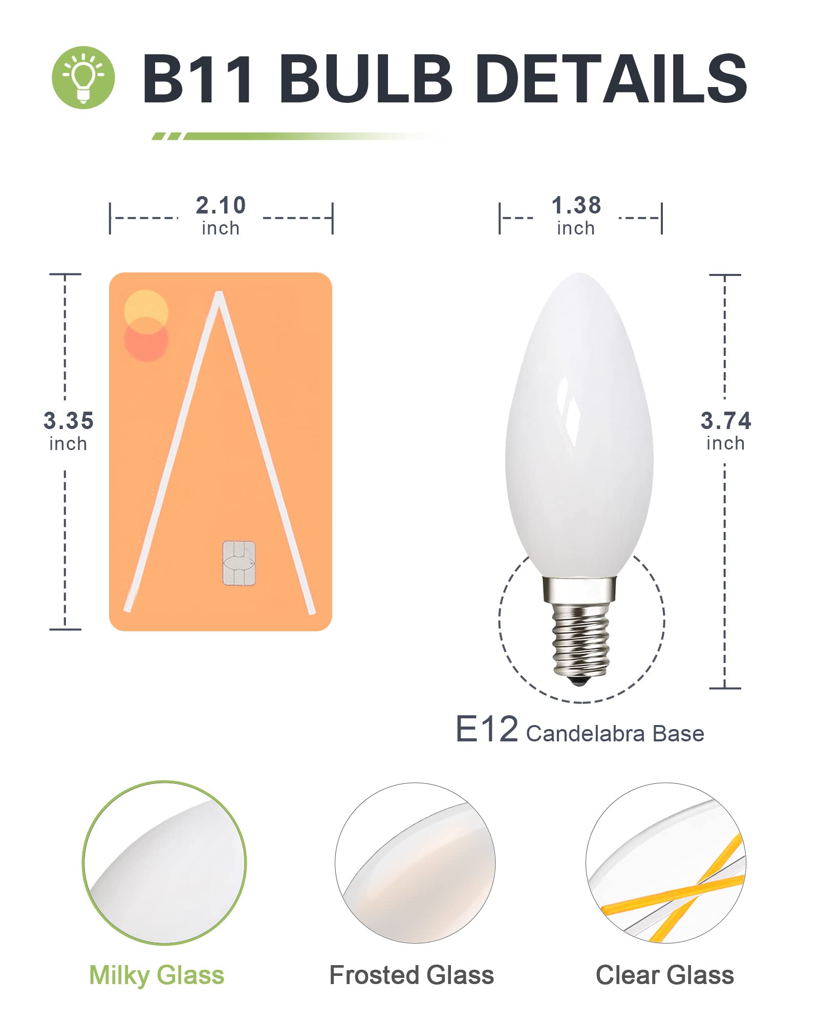 Snapklik.com : B11 E12 LED Candelabra Bulbs 25W Equivalent, Dimmable ...