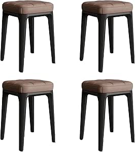 Set Of 4 Stacking Stools,PU leather Square Nesting Four-legged Stool ...