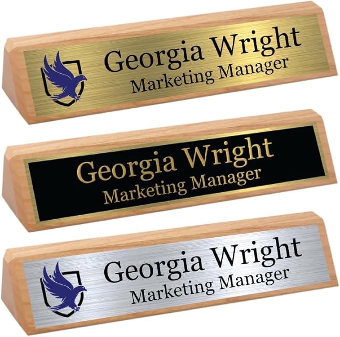 Amazon.com: Custom Desk Wedge Name Plate - Personalized Titles and ...