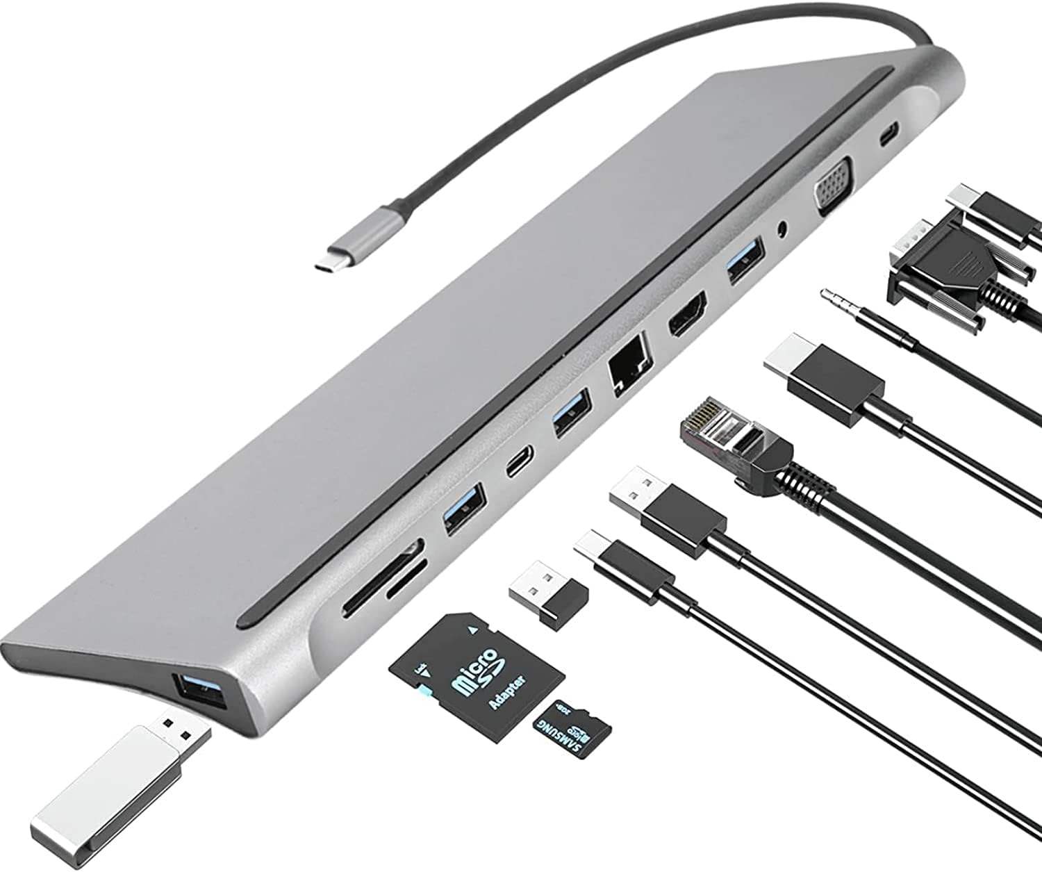 Lenovo Mini Base USB-C, Base portátil 7 en 1 con HDMI, VGA, USB-C, USB ...