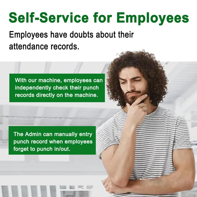 KYIDZON Employee Clocking in Machine, Office Punch Clock, Fingerprint ...