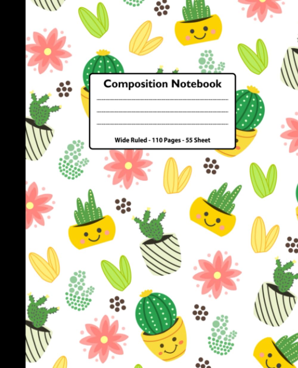 Composition Notebook Wide Ruled: Cute Cactus Aesthetic Notebook | Wide ...