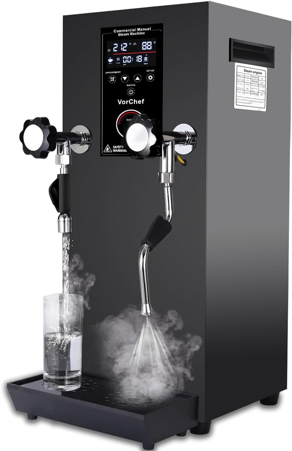 Amazon.com: VorChef Commercial Milk Frother, 110V 2500W Automatic Steam ...