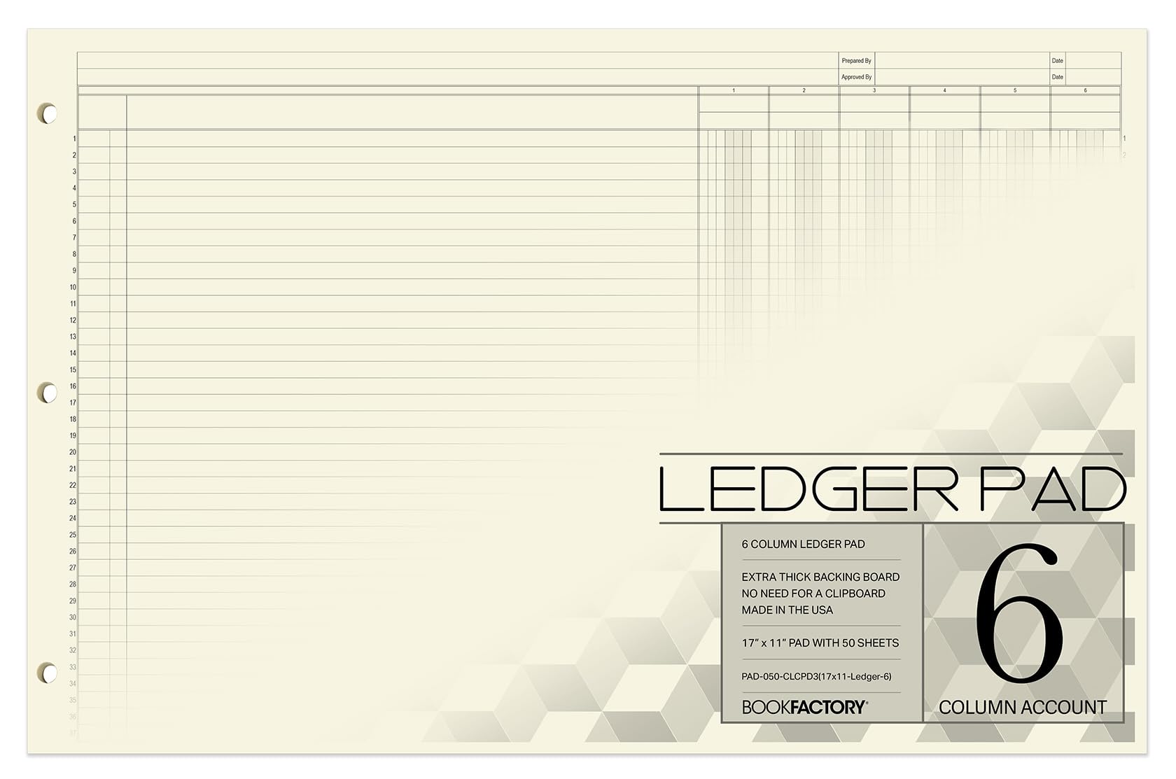 Amazon.com : BookFactory Ledger Pad/Large 6 Column Accounting Ledger ...