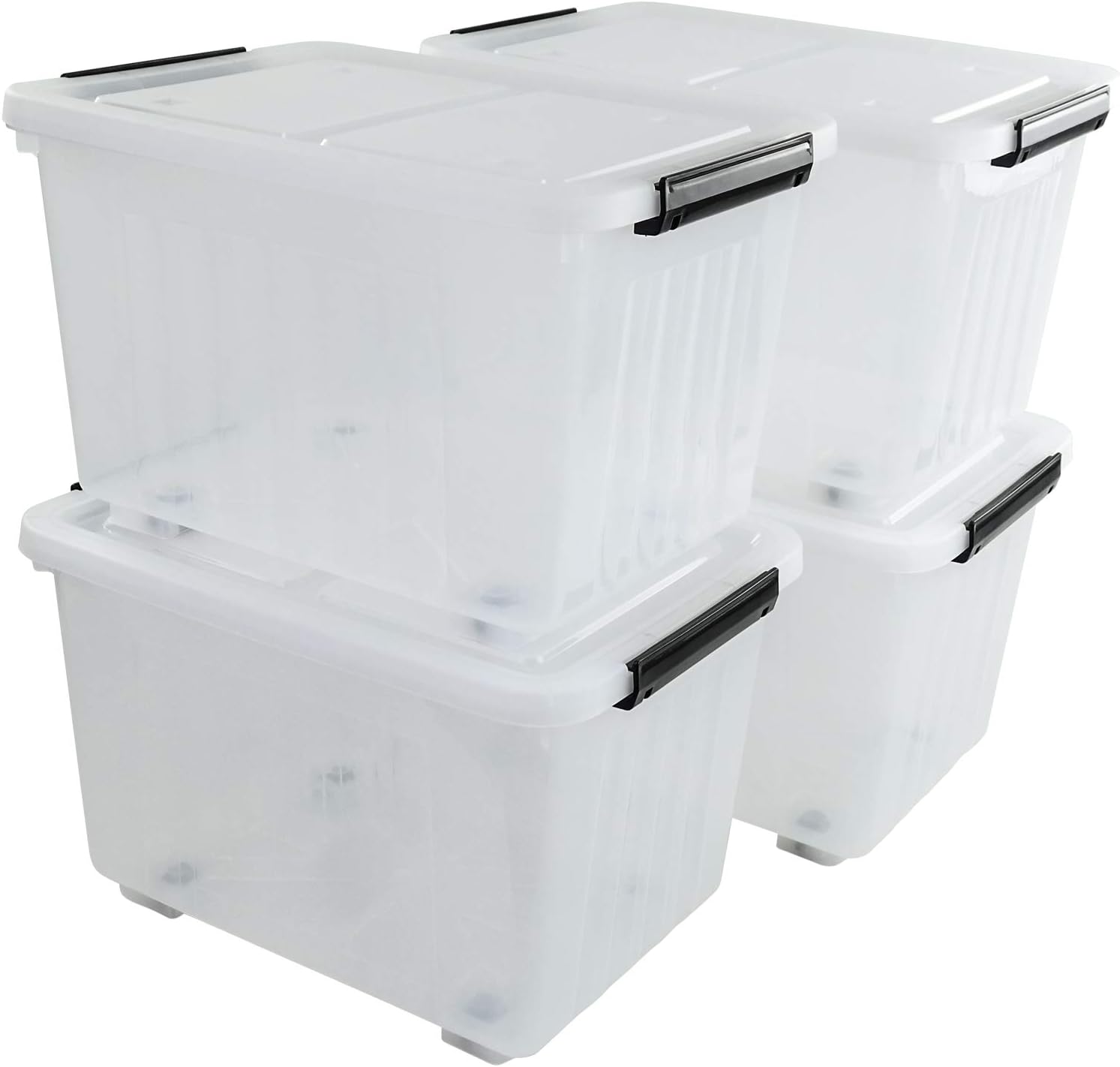 Amazon.com - CadineUS Mini Clear Storage Bins with Lids, 2 Liter ...