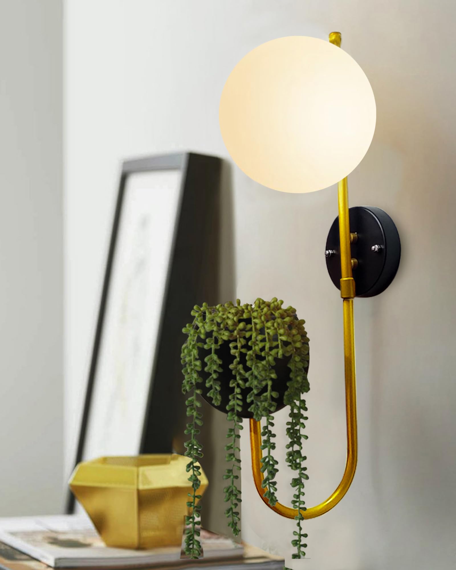 Homesake Wall Light Geometric Wall Lamp, Modern Wall Lamp with Storage ...