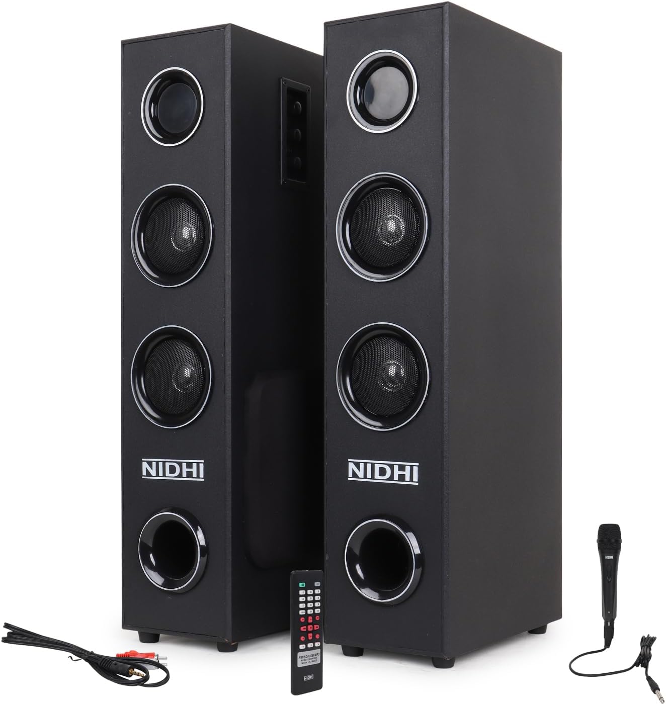 Nidhi Multimedia Speaker System I-Ta Double Tower 120 W Bluetooth Tower Speaker (Black, 4.2 ...