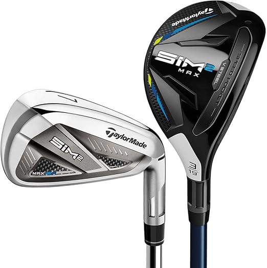 TaylorMade SIM 2 Max Combo Mens Right Hand Steel Stiff 5-PW, Rescue 3 ...