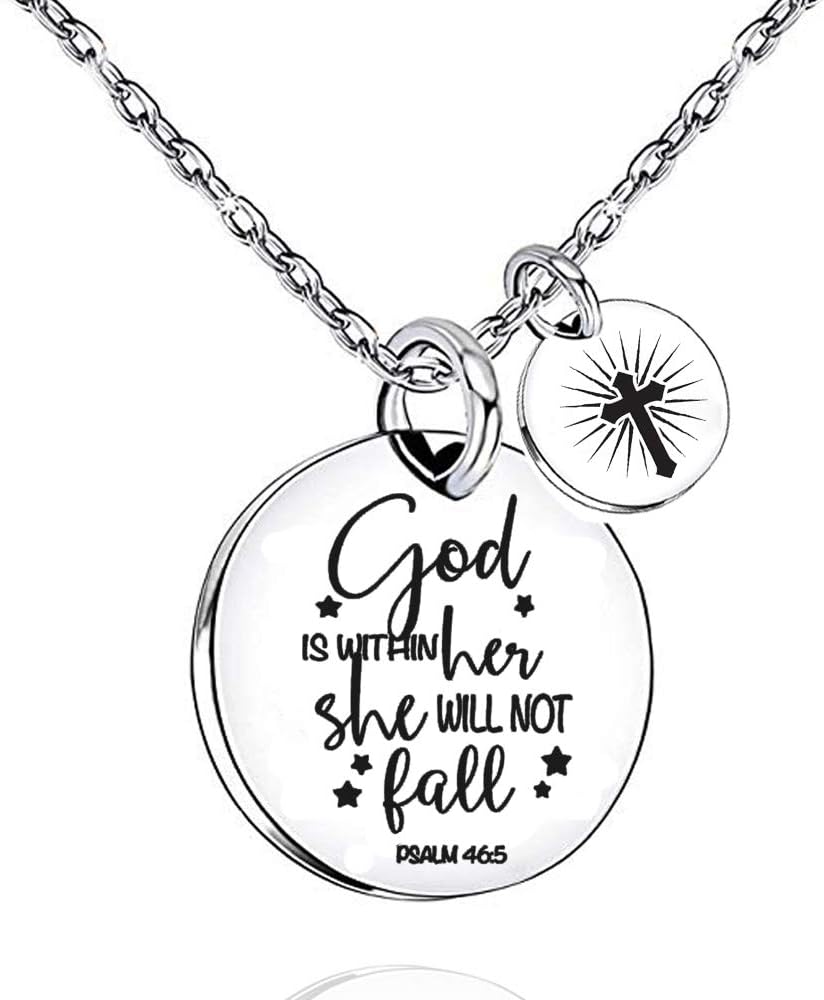 Amazon.com: UOIPENGYI Collar cristiano con versículo bíblico con dije ...
