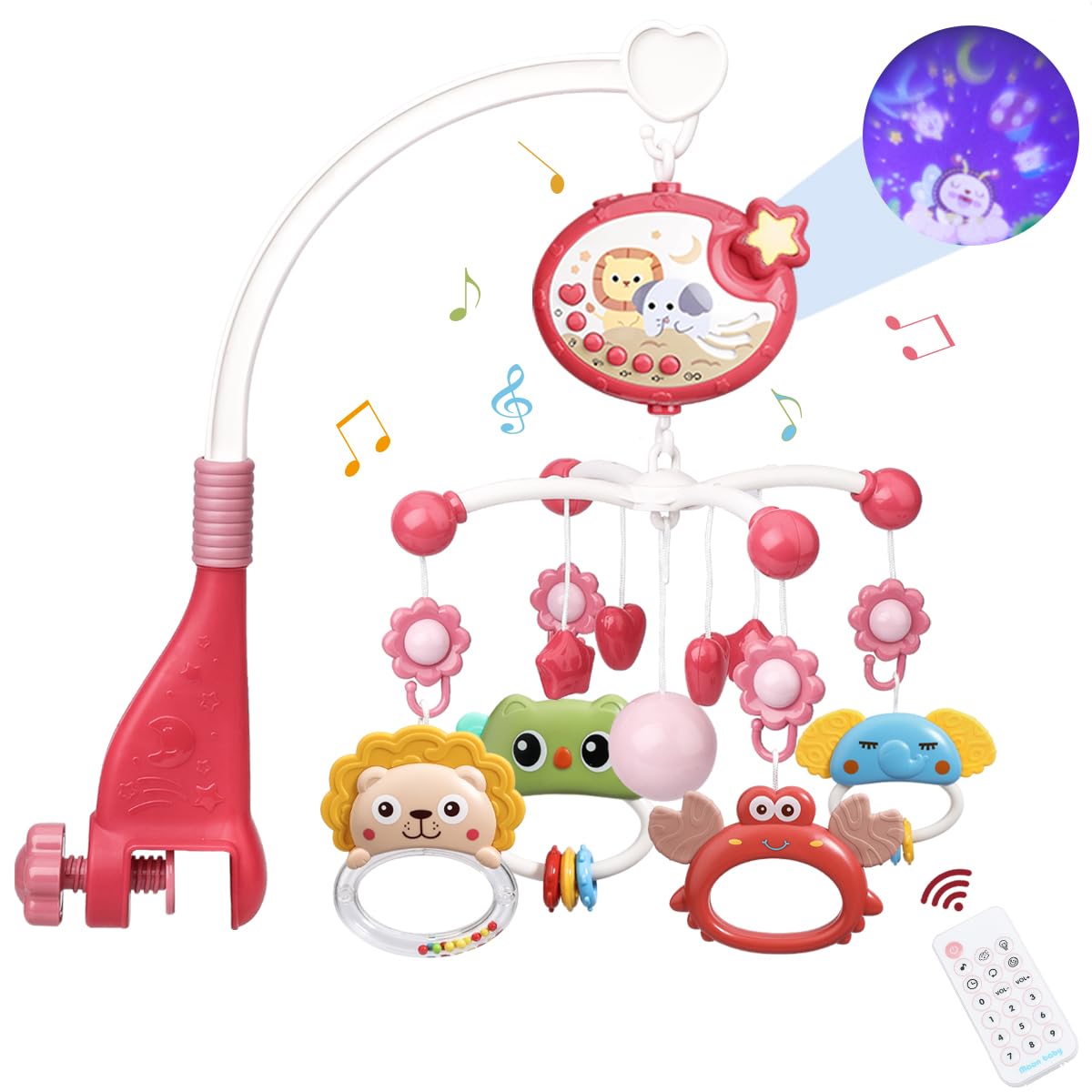 Amazon.com: Baby Musical Crib Mobile with Light and Projector, Mobile ...