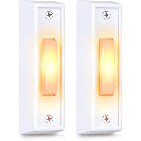 Lighted Doorbell Button, Wired Door Bell Push Buttons LED Door Chime ...