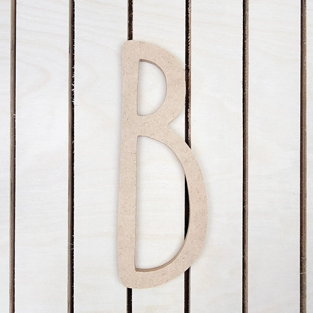 Amazon.com: 7" Wooden Thin Letter B Unfinished, Skinny Lemon Font ...