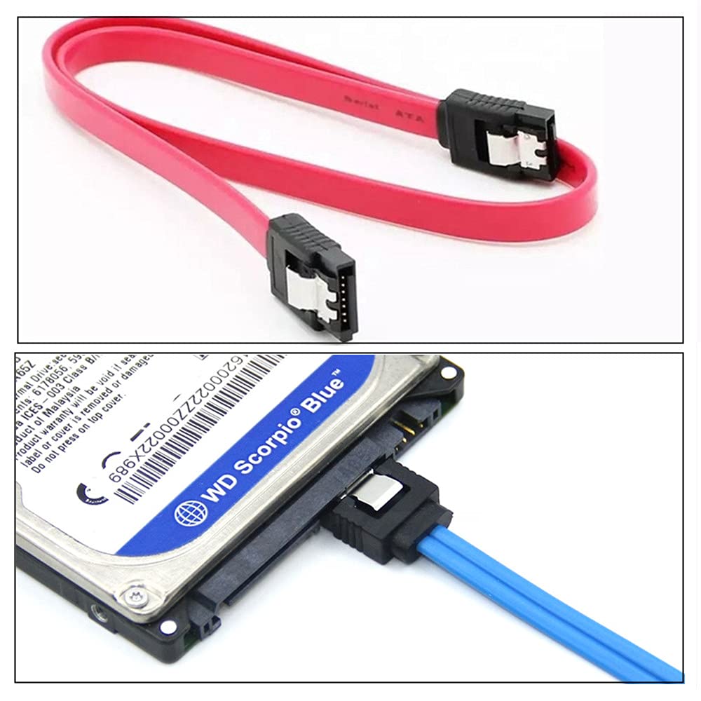 6 Pieces SATA III Cable Modem Shell Data Cable with Locking Latch ...