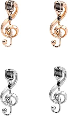 Amazon.com: Microphone Music Brooch Cute Music Notes Brooch Pins ...