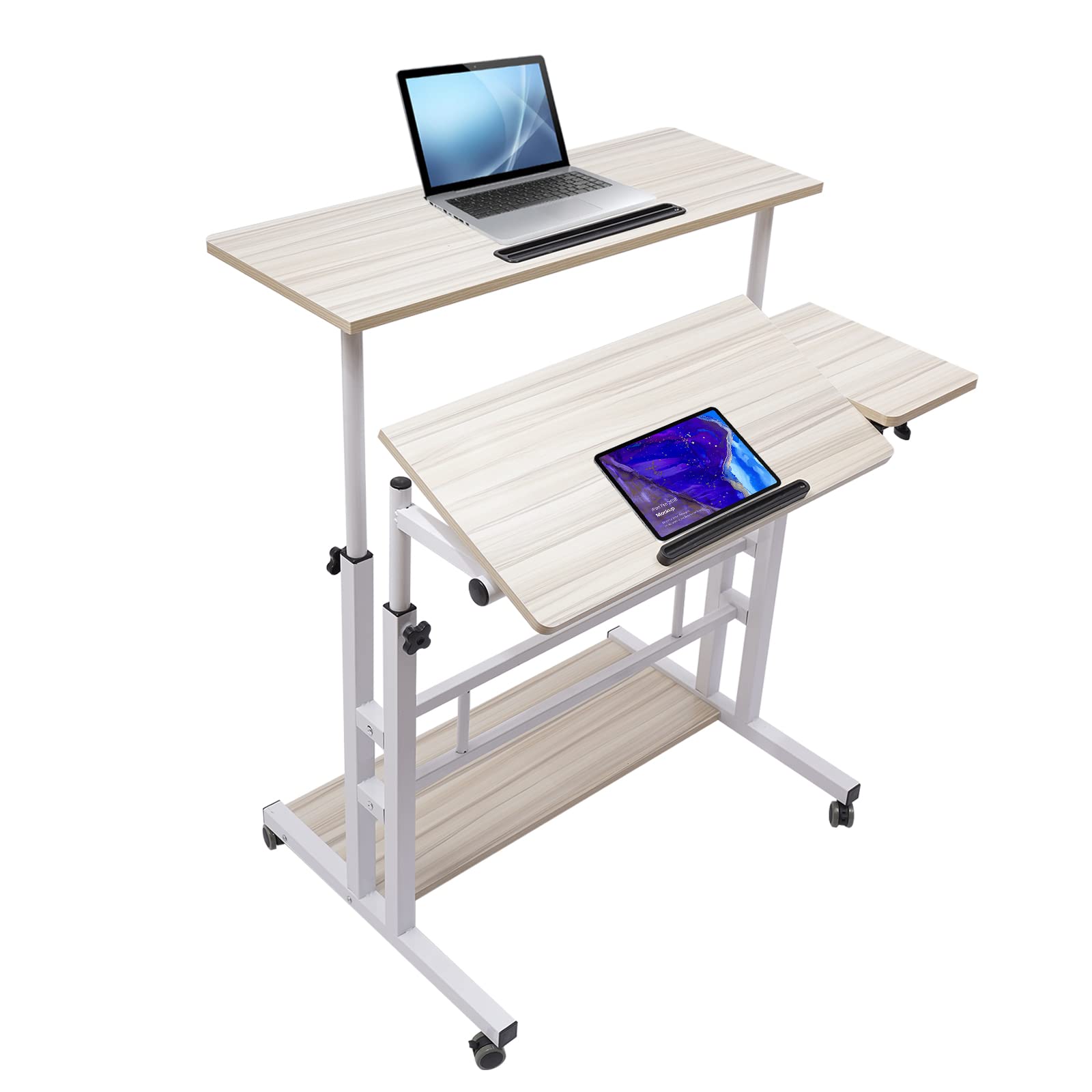 Amazon.com: Mobile Standing Up Desk, Height Adjustable Home Office Desk ...