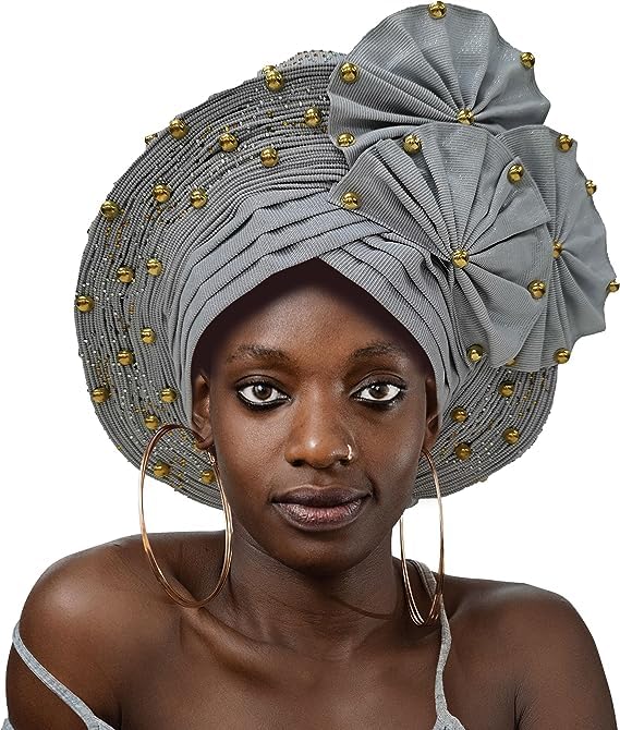 Amazon.com: Nigerian ASO Oke Gele Headties with Beads and Stones ...