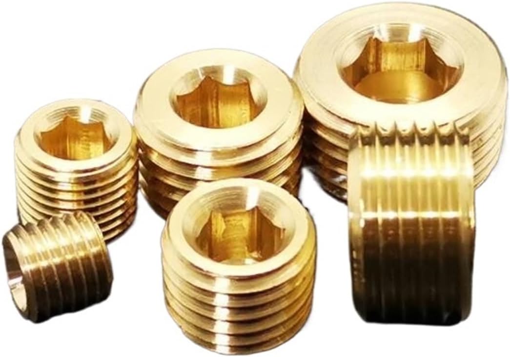 Pipe Fittings M8 M10 M12 M14 M16 M18 M20 M22 Metric Male Thread Brass Pipe Fitting Plug Internal ...