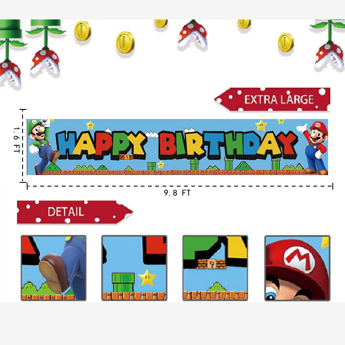 Snapklik.com : Super Mario Birthday Party Banner Outdoor And Indoor ...