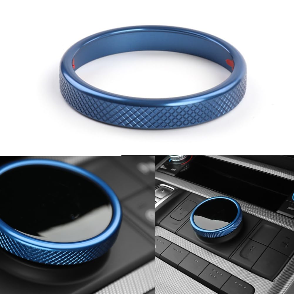 Amazon.com: JUIVEEL Blue Style Aluminum Car Gear Control Knob Cover ...