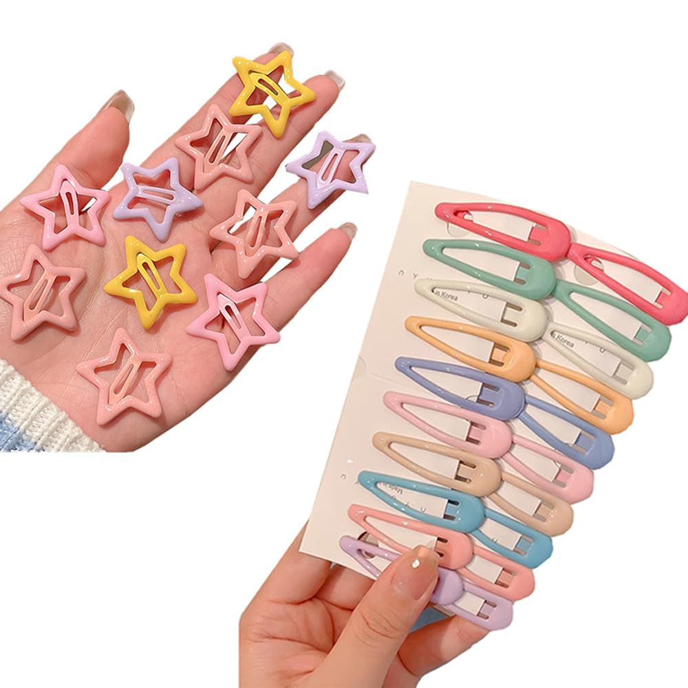 YUHENGCT 30 Pcs Star Snap Hair Clips Star Hair Accessories Non Slip ...