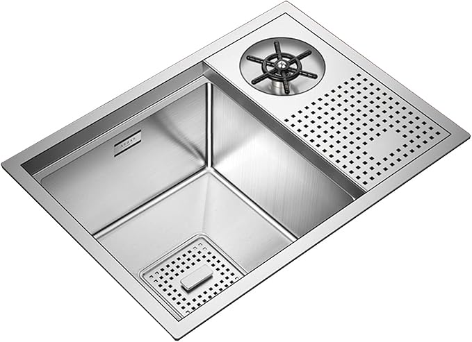 YUEGOO Kitchen Sink, Stainless Steel Rectangular Single-Bowl ...