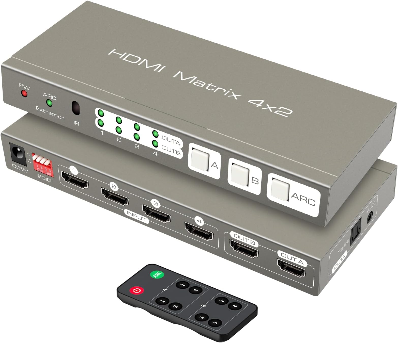 HDMI Matrix 4X4 4K 60Hz 4:4:4 HDR coassiale Audio Breakout - HDCP 2.2 ...