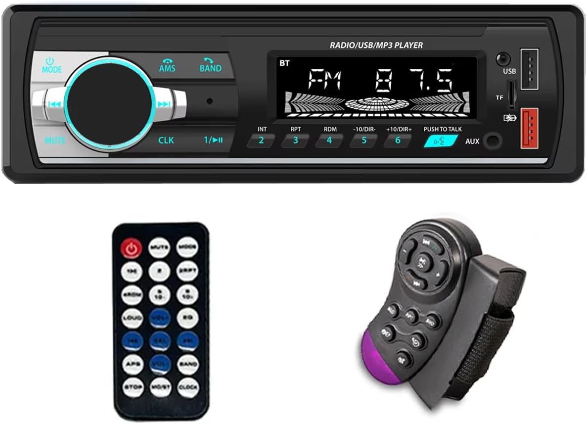 Amazon.com: Aototeck Single DIN Car Stereo Bluetooth Hands-Free, 12V ...