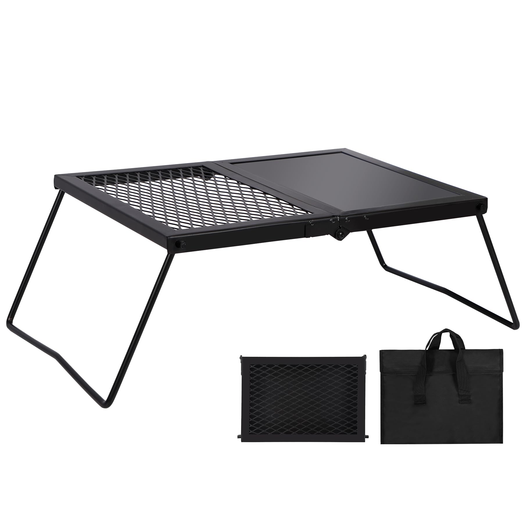Amazon.com : REDCAMP Folding Campfire Grill Heavy Duty Steel Grate ...