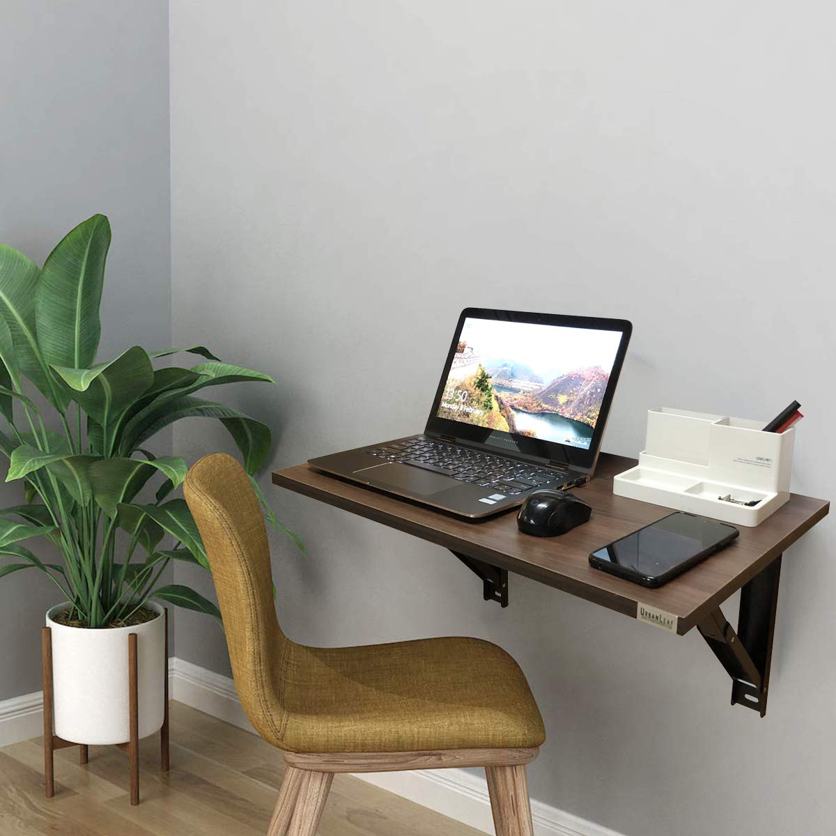 UrbanLeaf Folding Wall Mounted Laminated Engineered Wood Finish Study ...