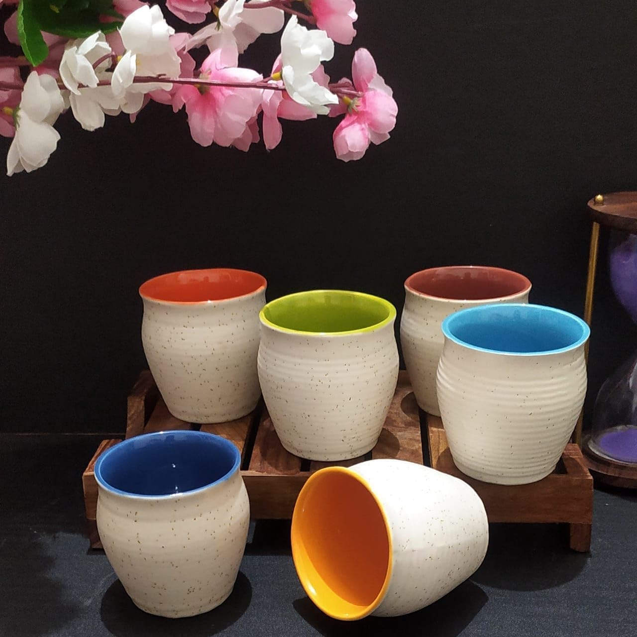 Buy Aav World Ceramic Kullad Handmade Tea Set | Kulhad chai Cups | Hand ...