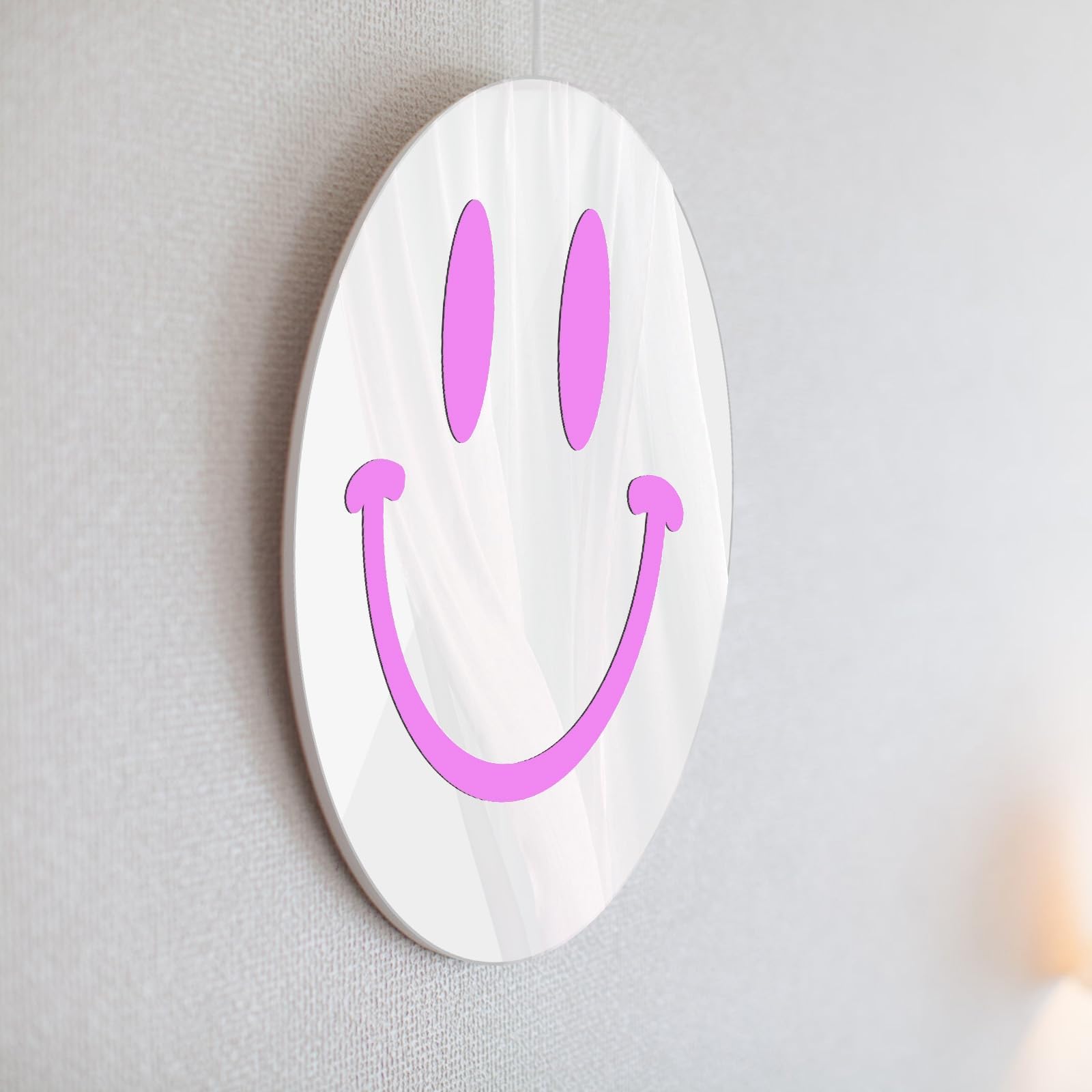 Amazon.com: Visgo Preppy Room Decor Smiley Face Mirror - 11.8 Inches ...