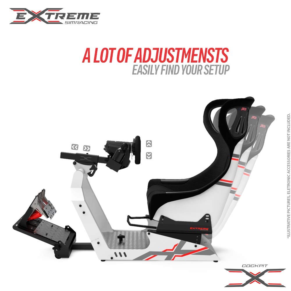 Extreme Sim Racing Wheel Stand Advanced Cockpit X White Edition Racing ...