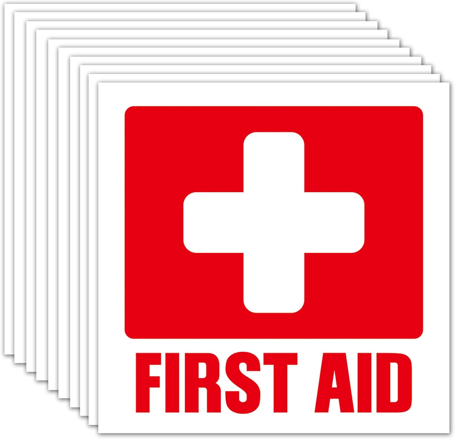 Amazon.com: First Aid Kit Sign Sticker, 10 Pack Self Adhesive First Aid ...