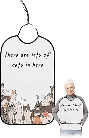 Amazon.com : Jolunifun Cute Cats Adult Bib for Adults Men, Women ...
